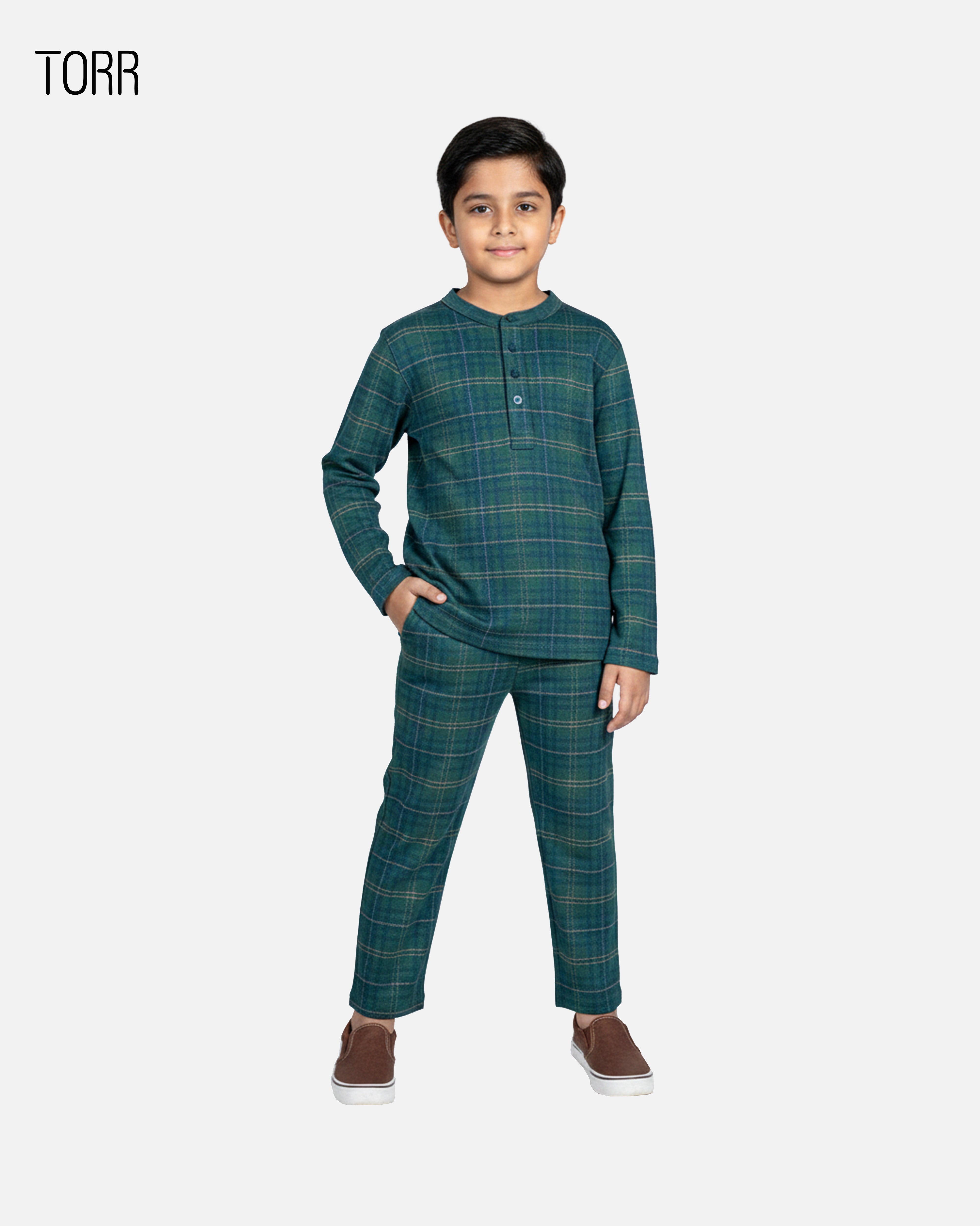 Boy's Top & Bottom Set | Green Check – TORR