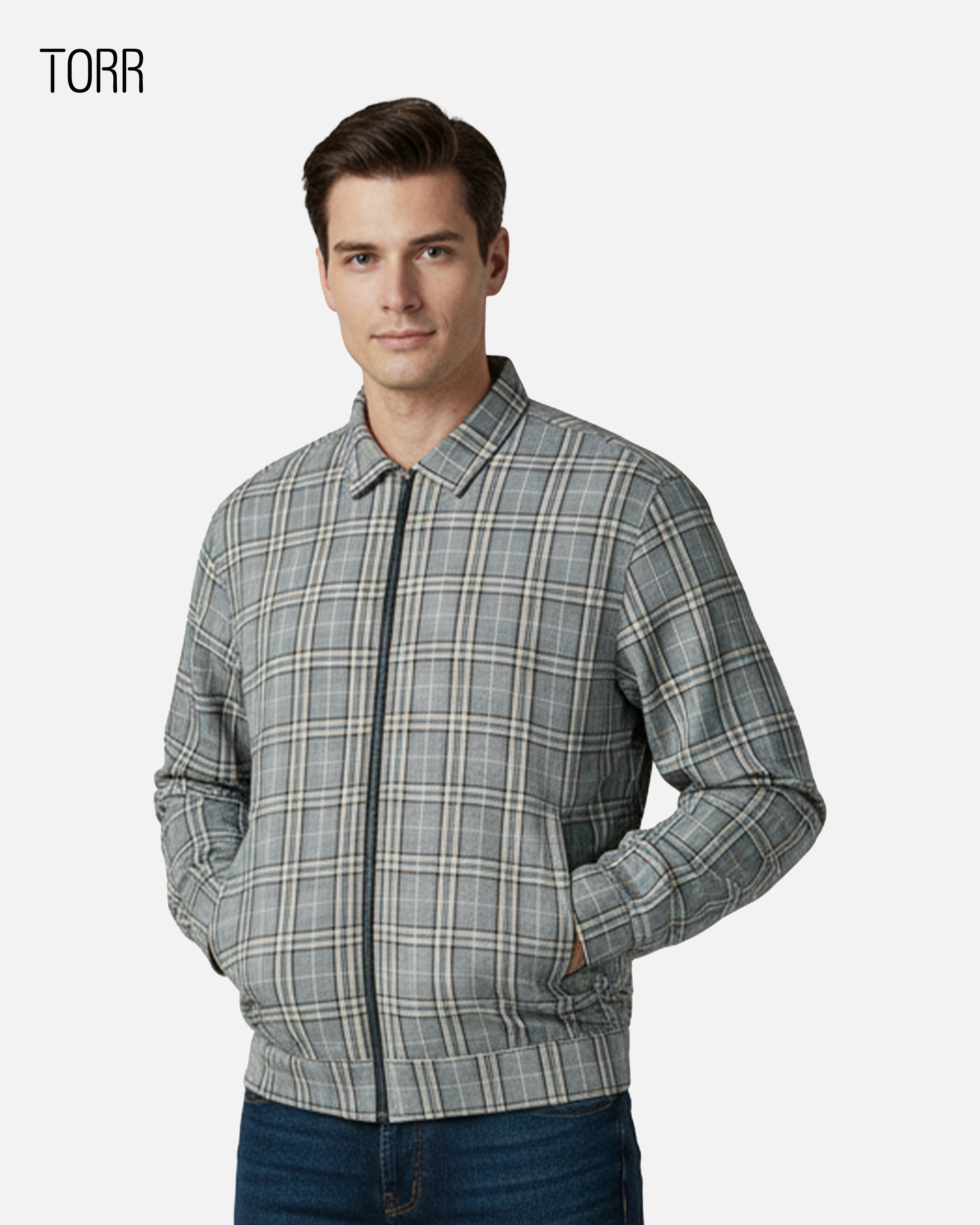 Men’s Shacket | Charcoal Gray Check – TORR