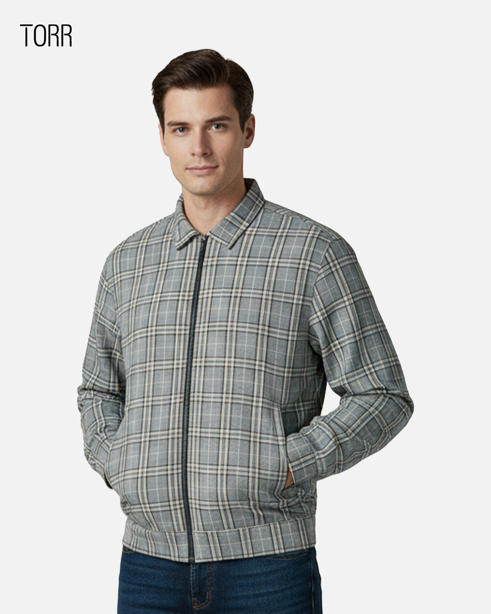 Men’s Shacket | Charcoal Gray Check – TORR